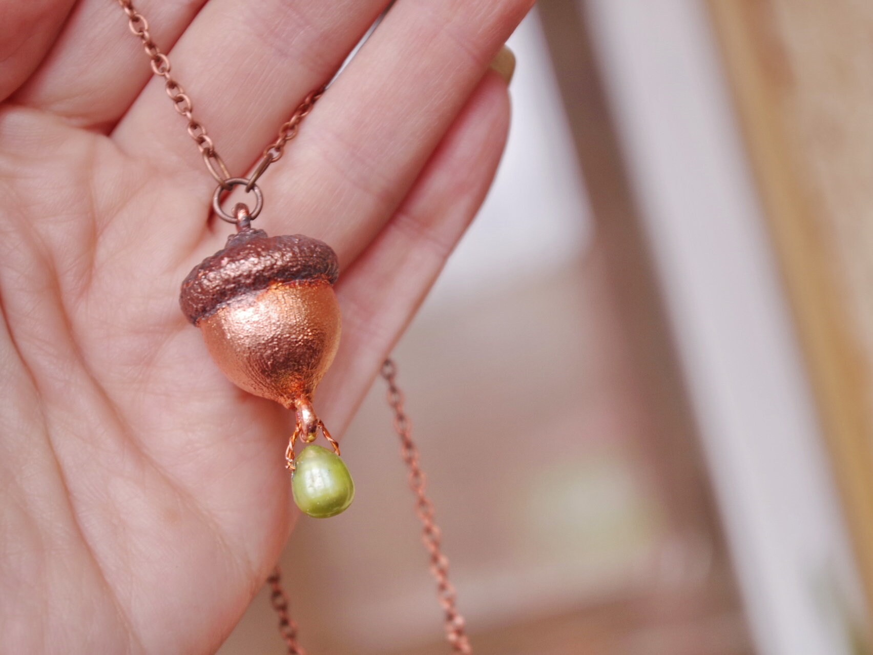 Boho Necklace_acorn Pendant_botanical Jewelry_necklace Nature | Etsy