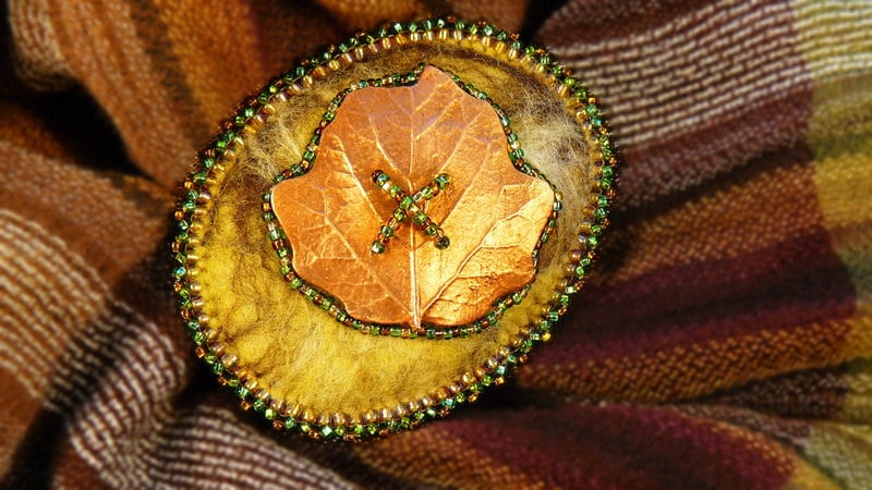 Green Oval Brooch With Real Leaf Handmade Brooch With Leaf - Etsy