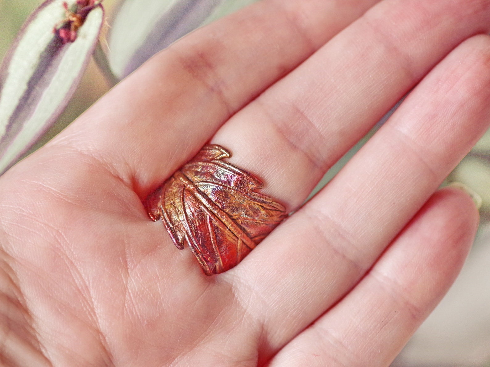 Electroformed Hemp Leave Ring Genuine Hemp Leaf Ring Natural - Etsy