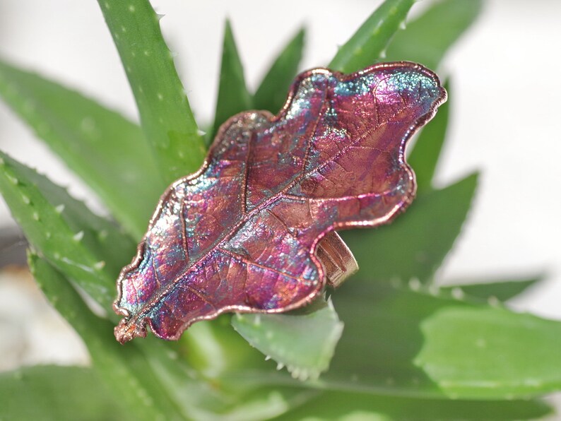Statement Leaf Ring_real Oak Leaf_natural Leaf Copper - Etsy