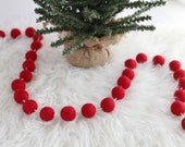 Red Felt Ball Garland Felt Ball Garland Christmas Garland - Etsy