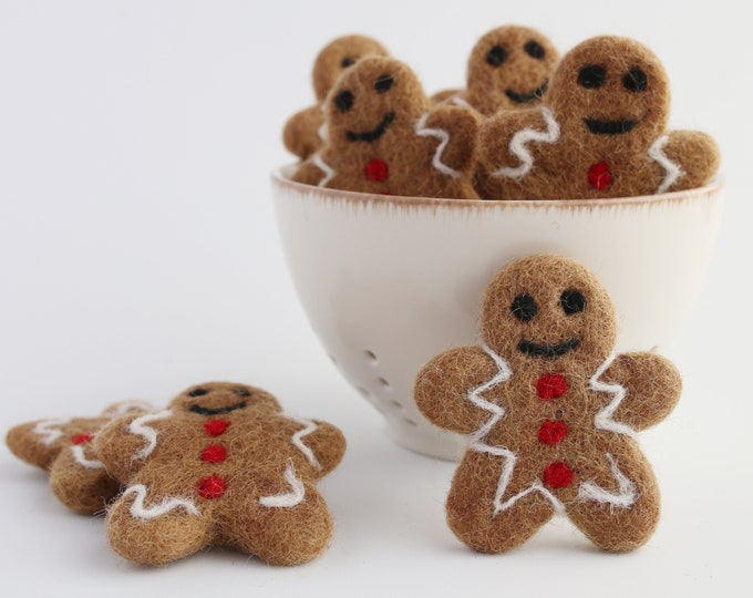 Felt Gingerbread Men - Gingerbread Decor - Holiday Garland - Christmas ...