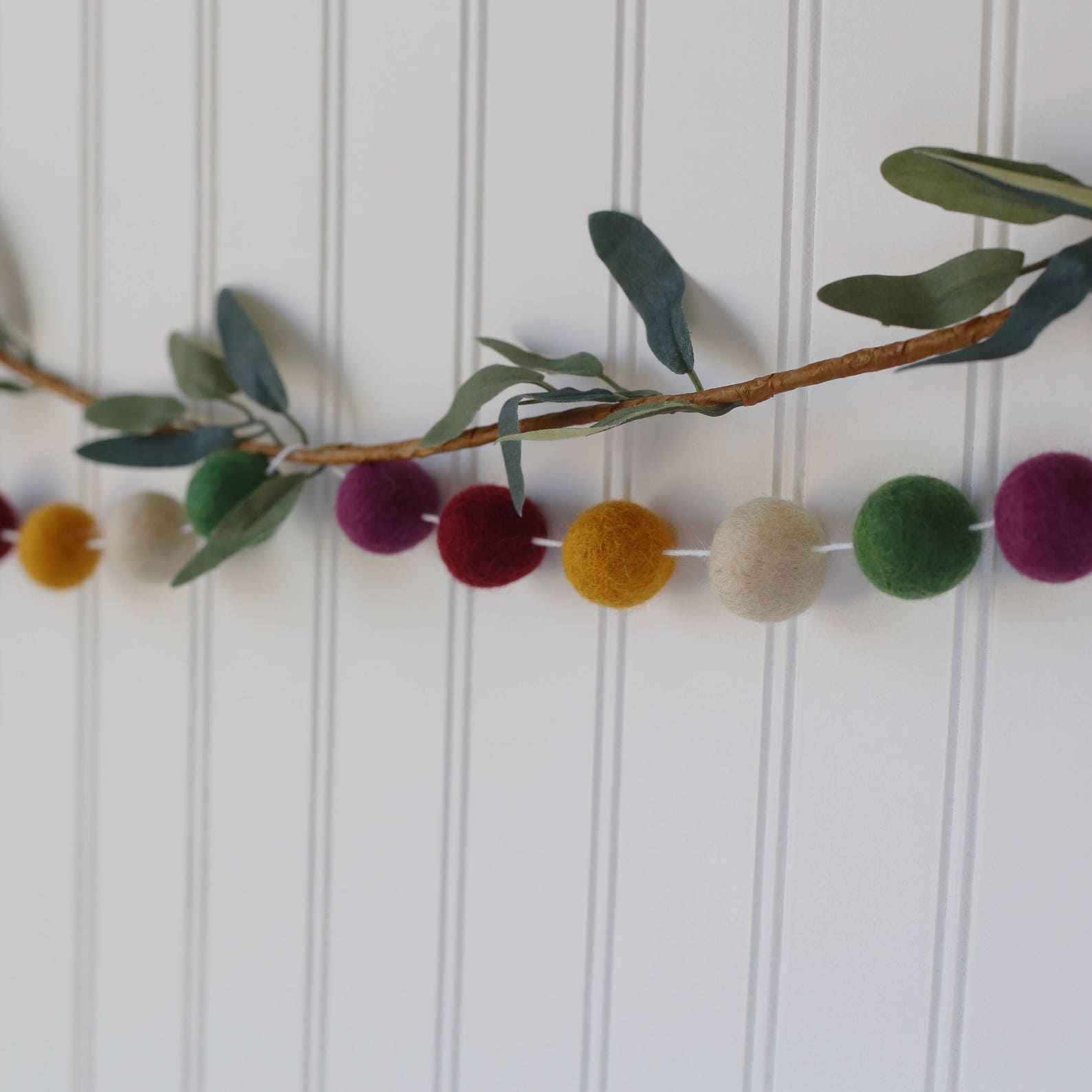 Felt Ball Garland Wool Ball Garland Fall Decor Pom Pom | Etsy