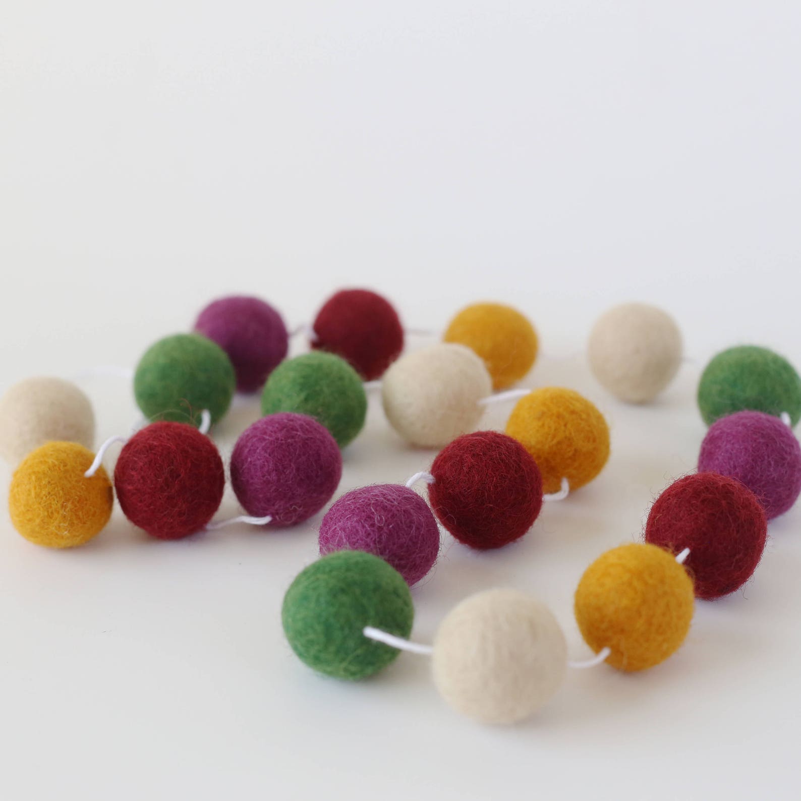 Felt Ball Garland Wool Ball Garland Fall Decor Pom Pom | Etsy