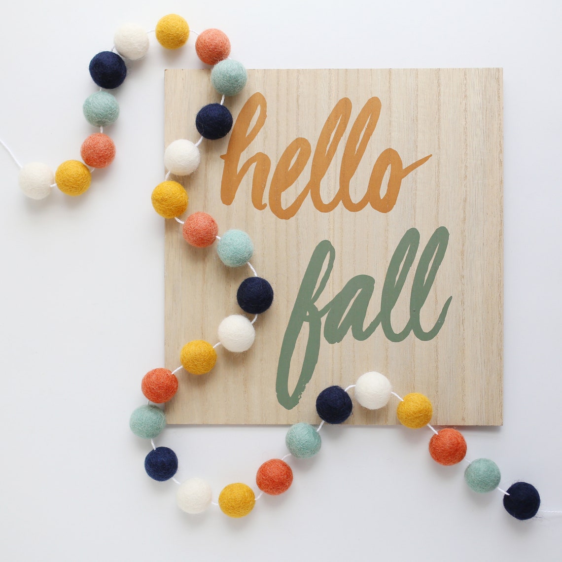 Fall Felt Ball Garland - Autumn Garland - Fall Decor - Autumn Decor ...