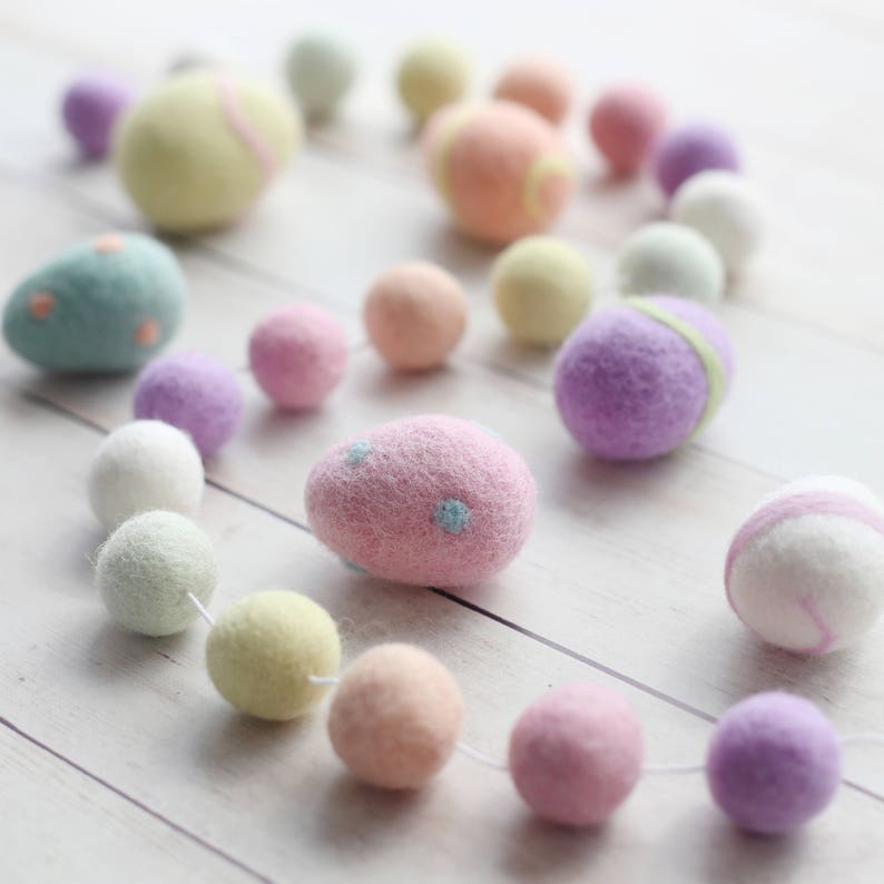 Spring Garland - Easter Decor - Easter Garland - Pastel Decor - Felt ...