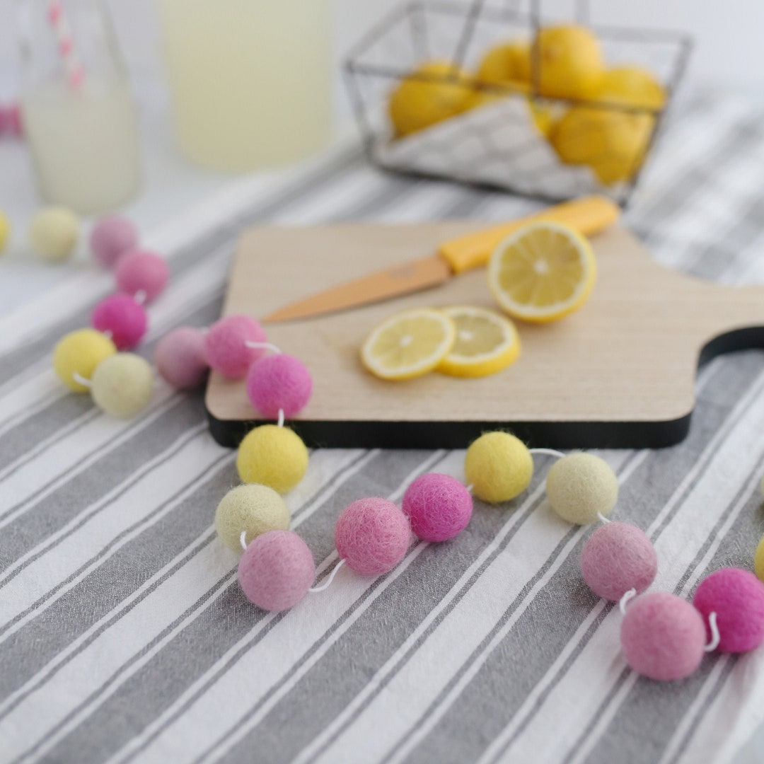 Lemonade Party Decor - Pink Lemonade Decor - Pink and Yellow Garland ...