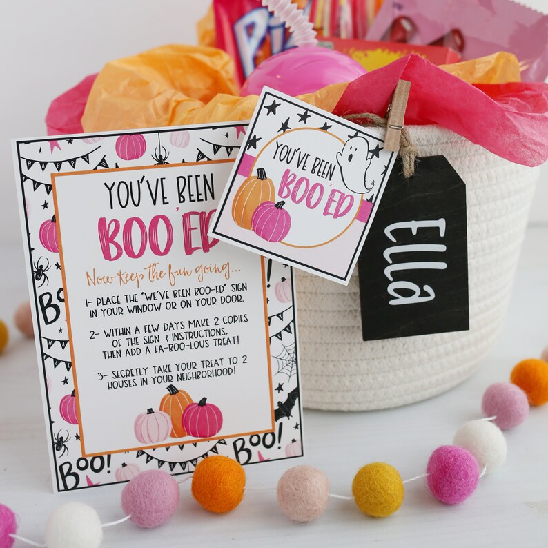 Boo basket tags Boo baskets Personalized name tag | Etsy