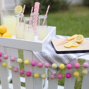 Lemonade Party Decor - Pink Lemonade Decor - Pink and Yellow Garland ...