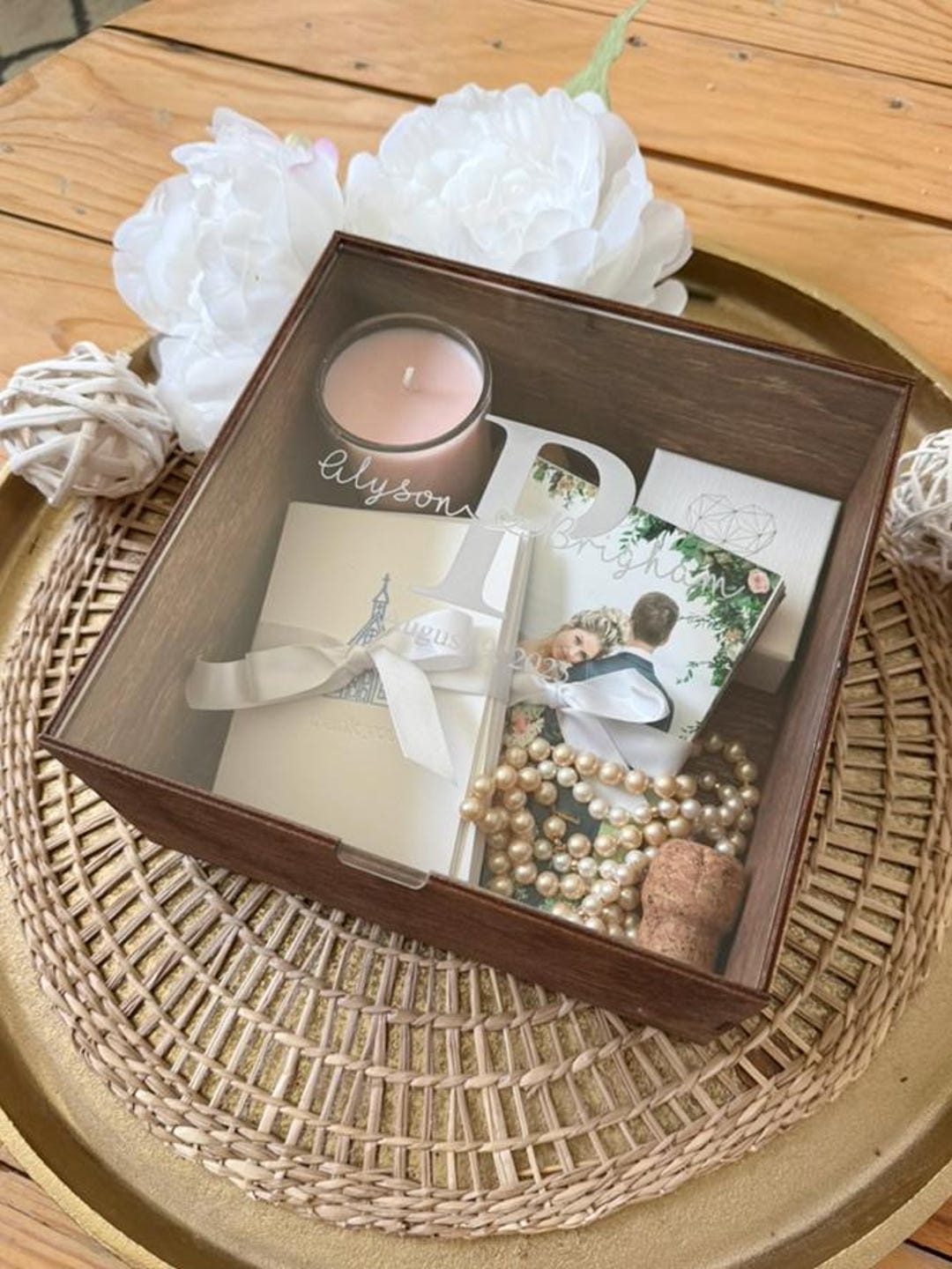 Wedding Keepsake Box - Gift for Couples - Wedding Card Box ...