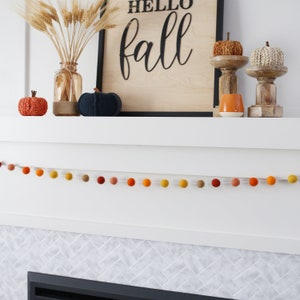 Fall Felt Ball Garland - Autumn Garland - Fall Decor - Autumn Decor ...
