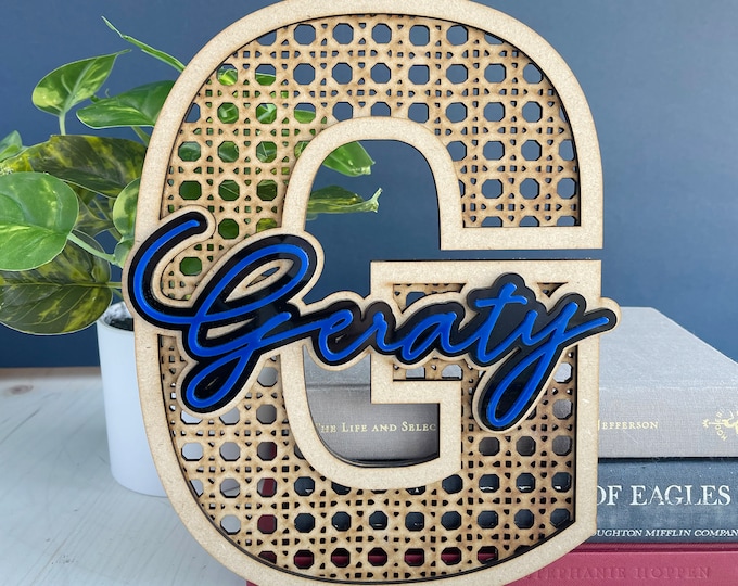 Blue Line Initial Thin Blue Line Decor Blue Line Name Police Gift Red ...