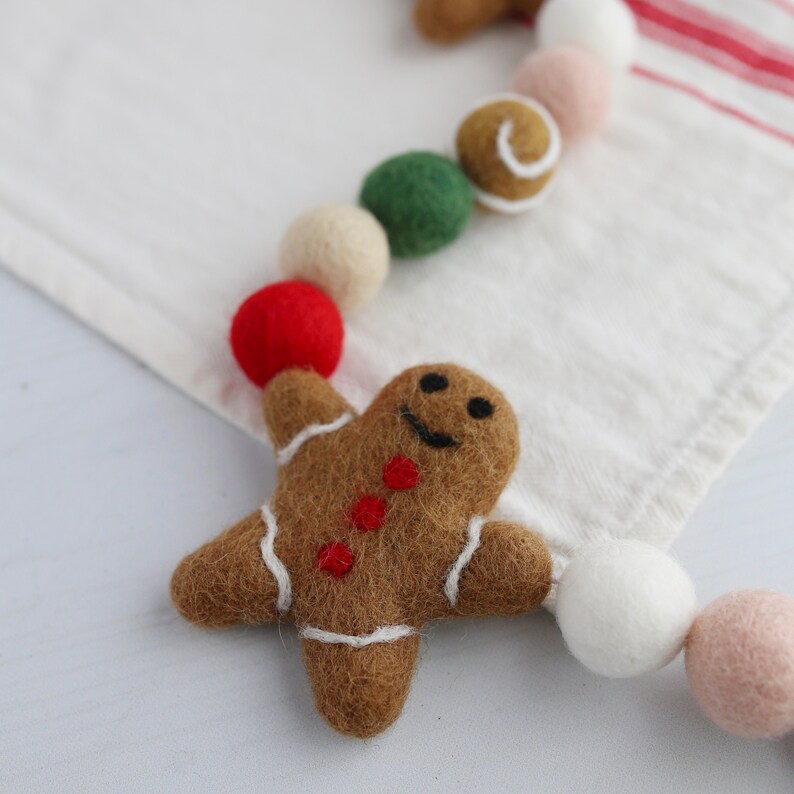 Felt Gingerbread Men Gingerbread Men Garland Christmas - Etsy