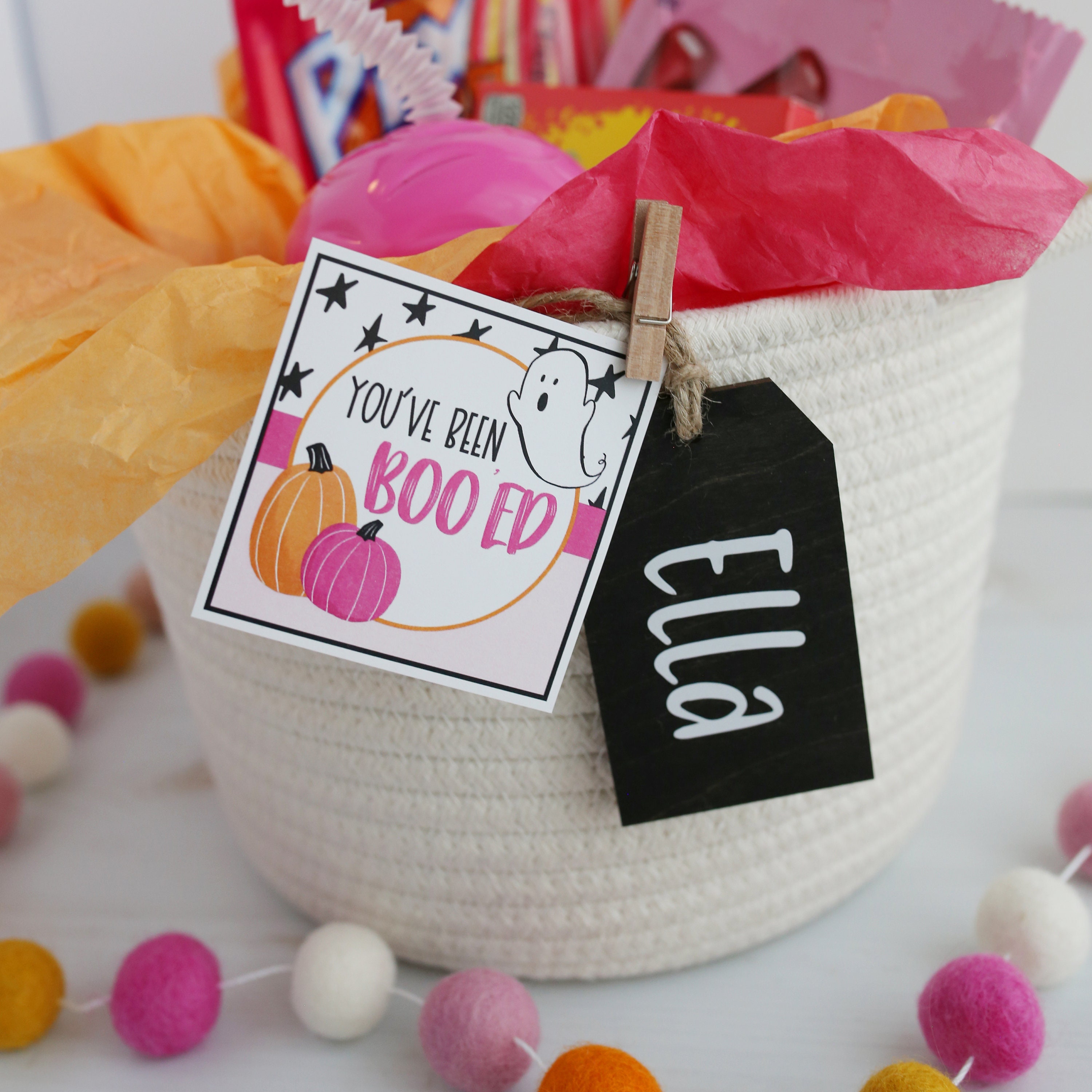 Boo basket tags Boo baskets Personalized name tag | Etsy