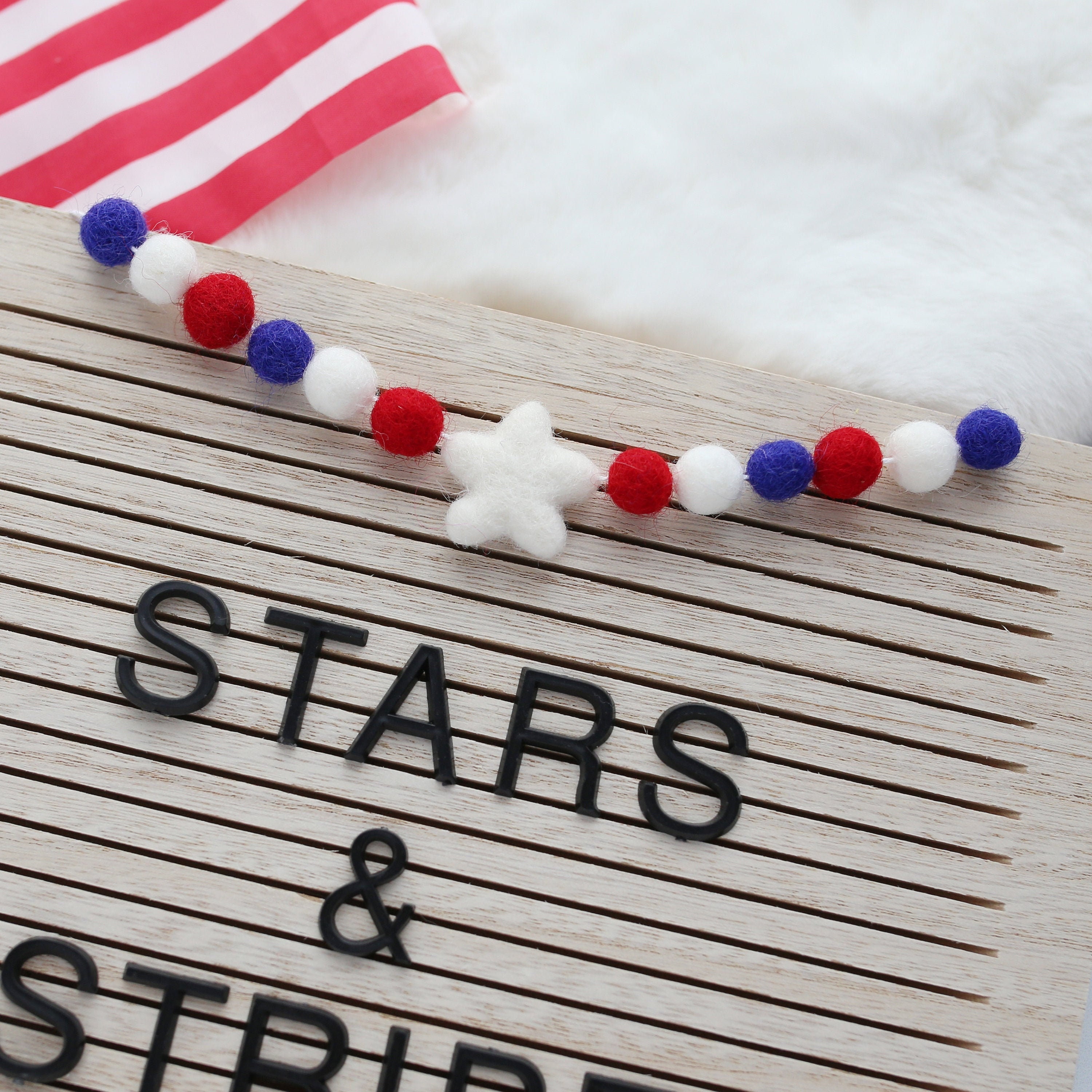 Fourth of July decor Letter board accessories Star garland | Etsy