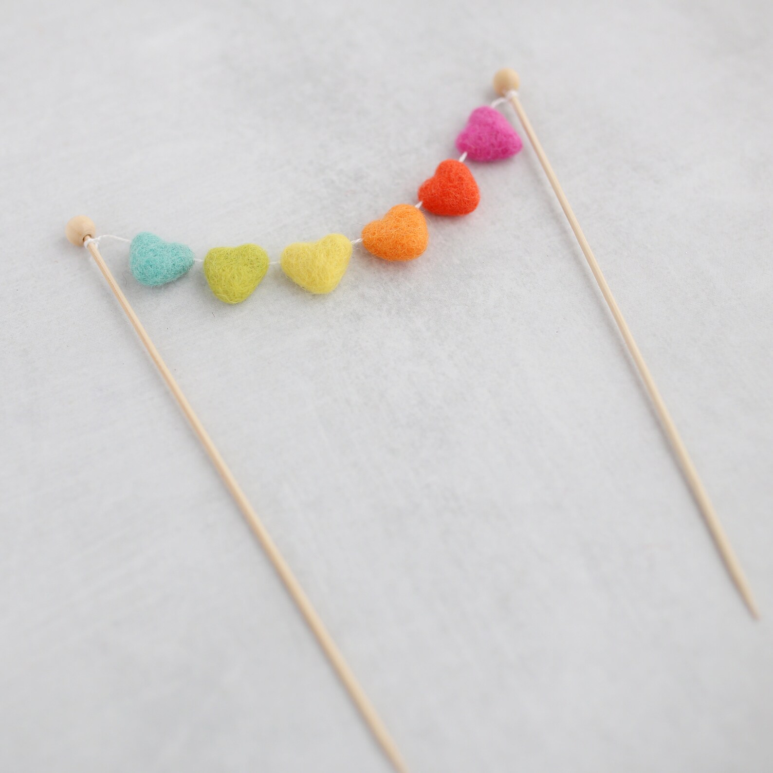 Valentine Cake Topper Felt Heart Decor Heart Cake Topper | Etsy