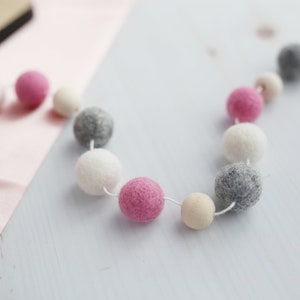 Spring Garland Mother's Day Decor Easter Garland Pink Garland Felt Ball ...