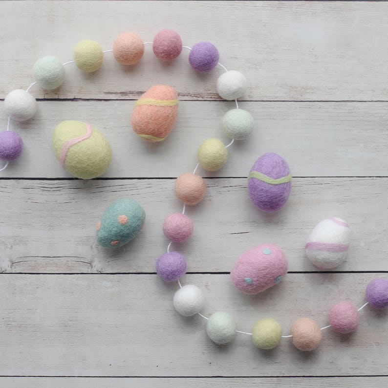 Spring Garland - Easter Decor - Easter Garland - Pastel Decor - Felt ...