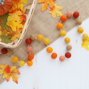 Fall Felt Ball Garland - Autumn Garland - Fall Decor - Autumn Decor ...