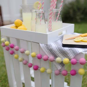 Lemonade Party Decor - Pink Lemonade Decor - Pink and Yellow Garland ...