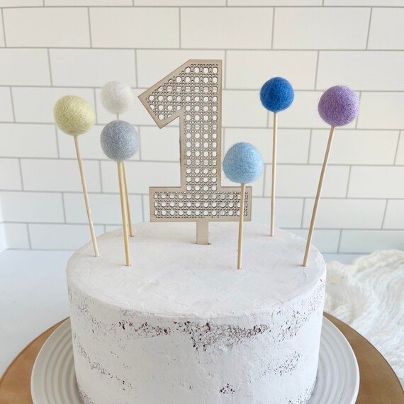 Rattan number cake topper - Boho cake topper - Custom cake topper ...