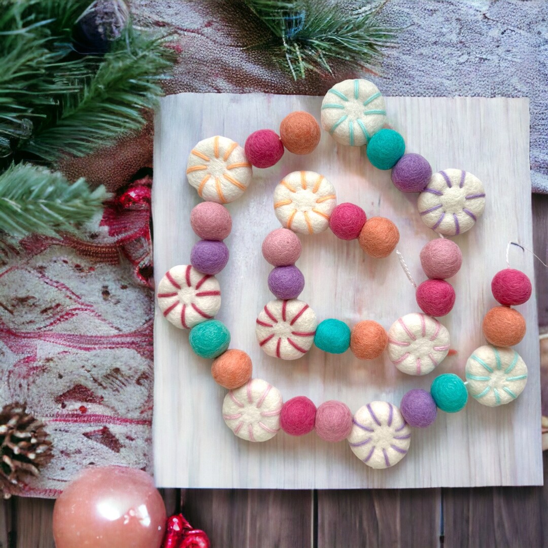 Pastel Mints Garland - Pastel Christmas Decor - Peppermint Garland ...
