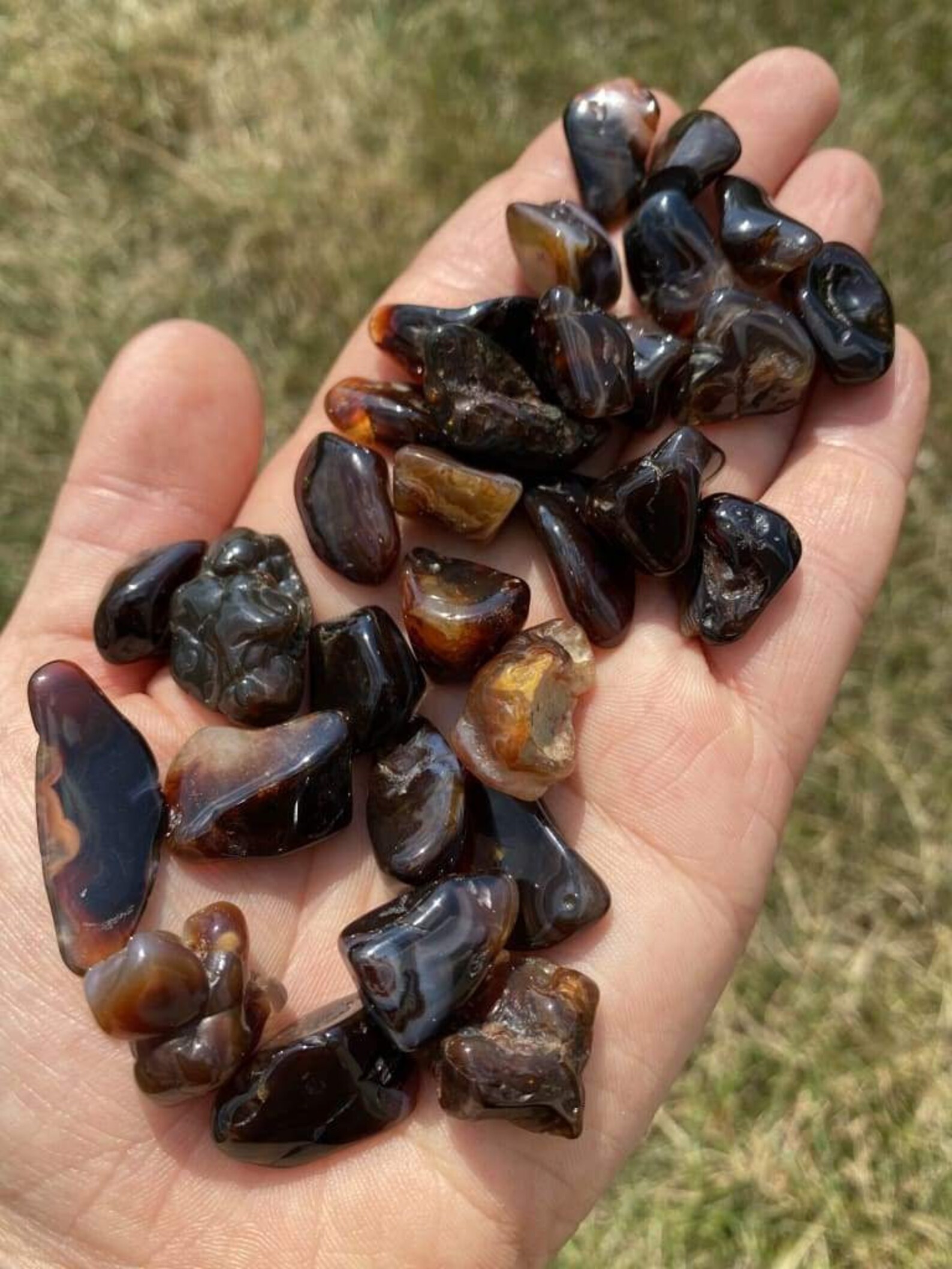 Mexican Fire Agate Stone 0.5 1.75 Fire Agate Crystal Polished Tumbled ...