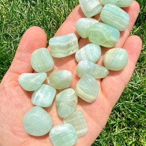 Green Calcite Grade A Tumbled Stone - Tumbled Grade A Green Calcite ...