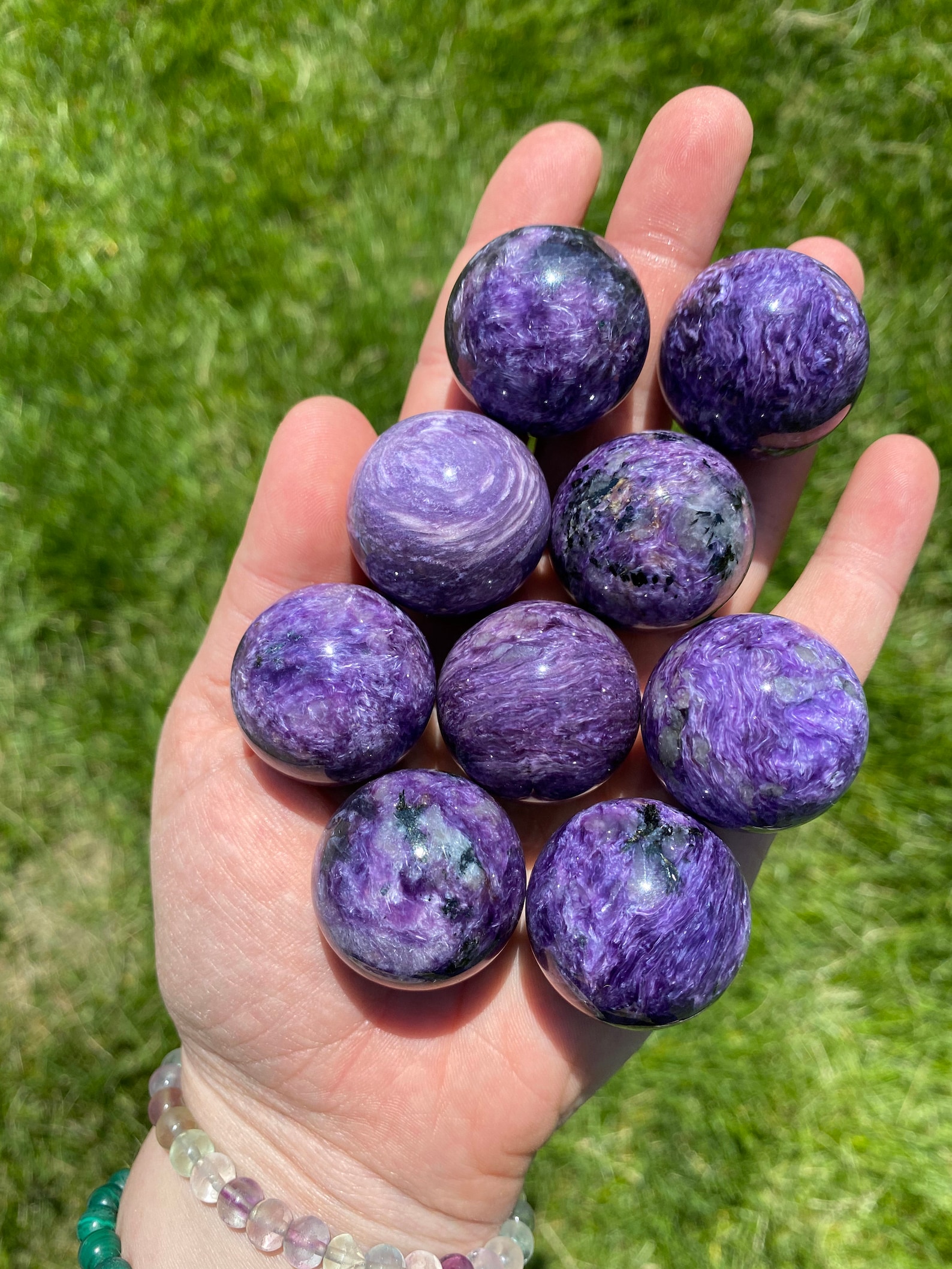 Charoite Stone Sphere (1" - 2") - Grade AA - Charoite Crystal Sphere ...