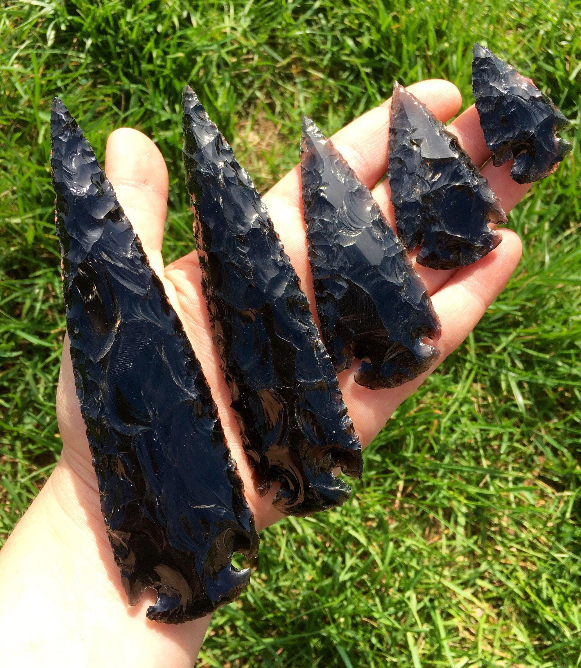 Black Obsidian Arrowhead - Arrow Decor - Stone Arrowhead - Black ...