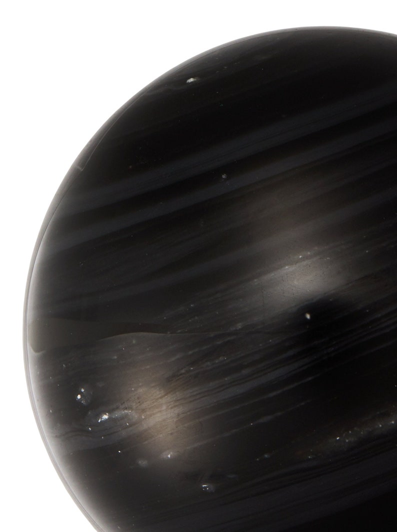 Black Obsidian Sphere - Polished Obsidian Crystal Sphere - Carved Black ...