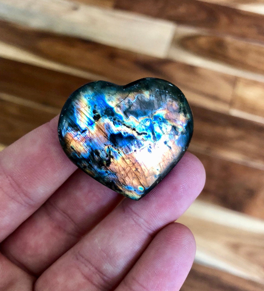 Spectrolite Stone Heart - Spectrolite Crystal - Extra Quality ...