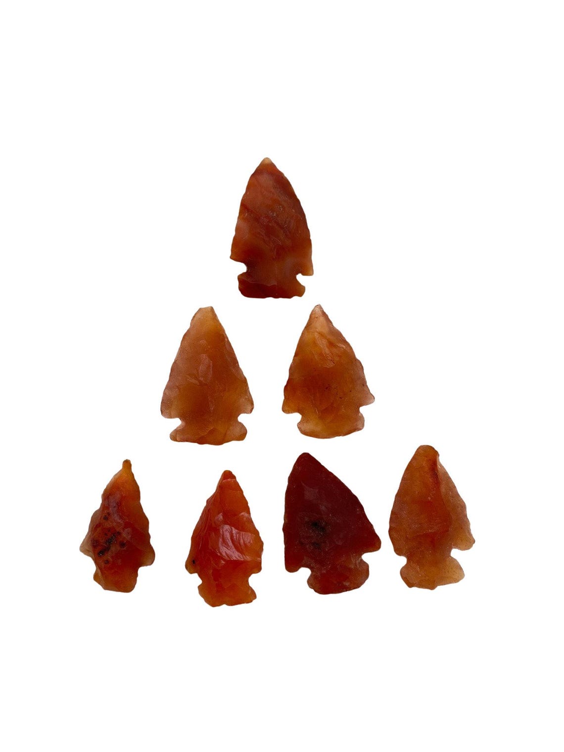 Carnelian Stone Arrowhead (~1") Raw Carnelian Arrowhead - Carnelian ...