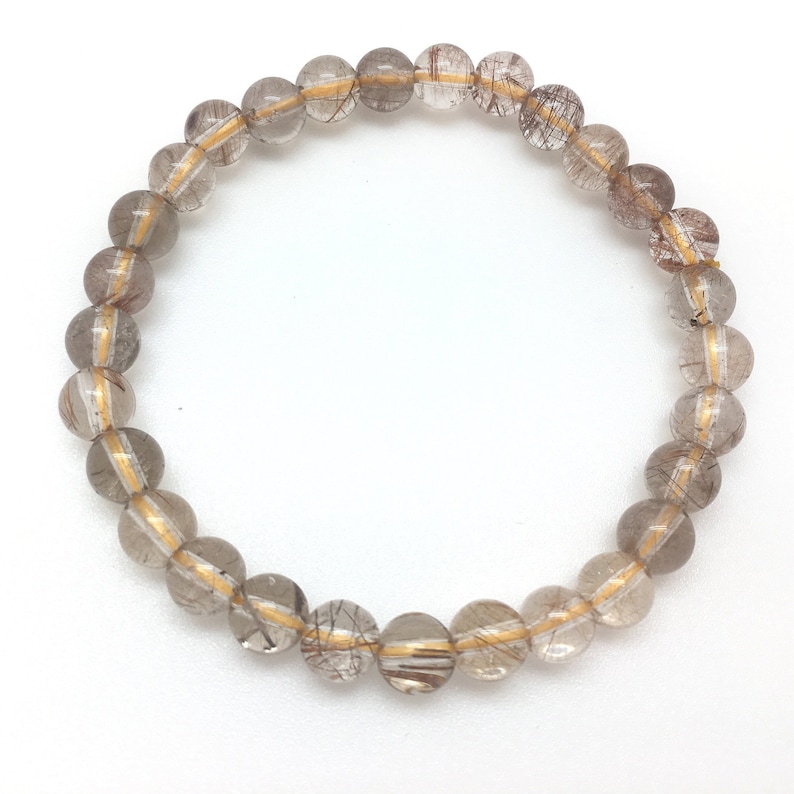 Golden Rutilated Quartz Bracelet Elastic Bracelet - Etsy