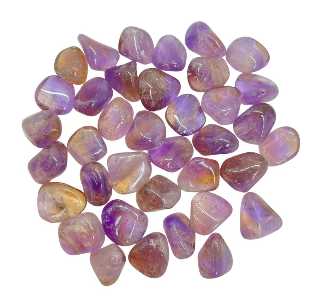 Ametrine Tumbled Crystal - Grade A - Tumbled Ametrine Stone - Polished Ametrine Gemstone ...