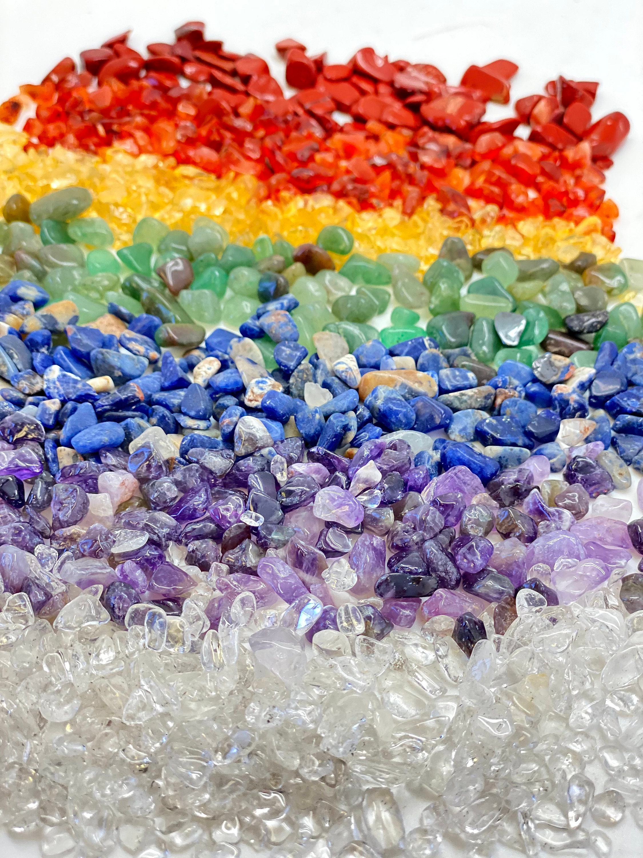 Seven Chakra Set Stone Chips 7 Chakra Crystal Set Chips - Etsy Canada