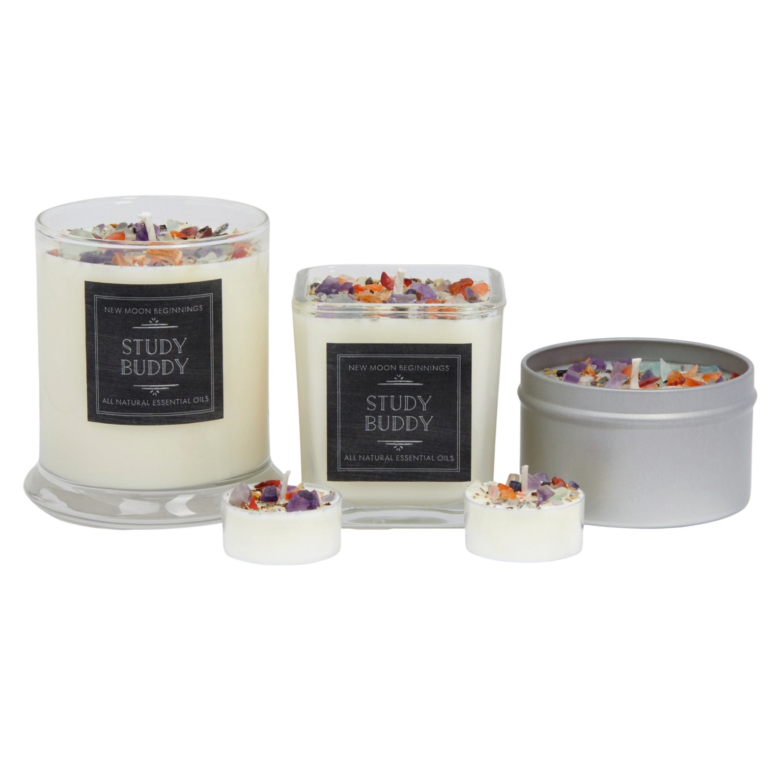 Study Buddy Candles Focus & Concentration Crystal Herb - Etsy UK