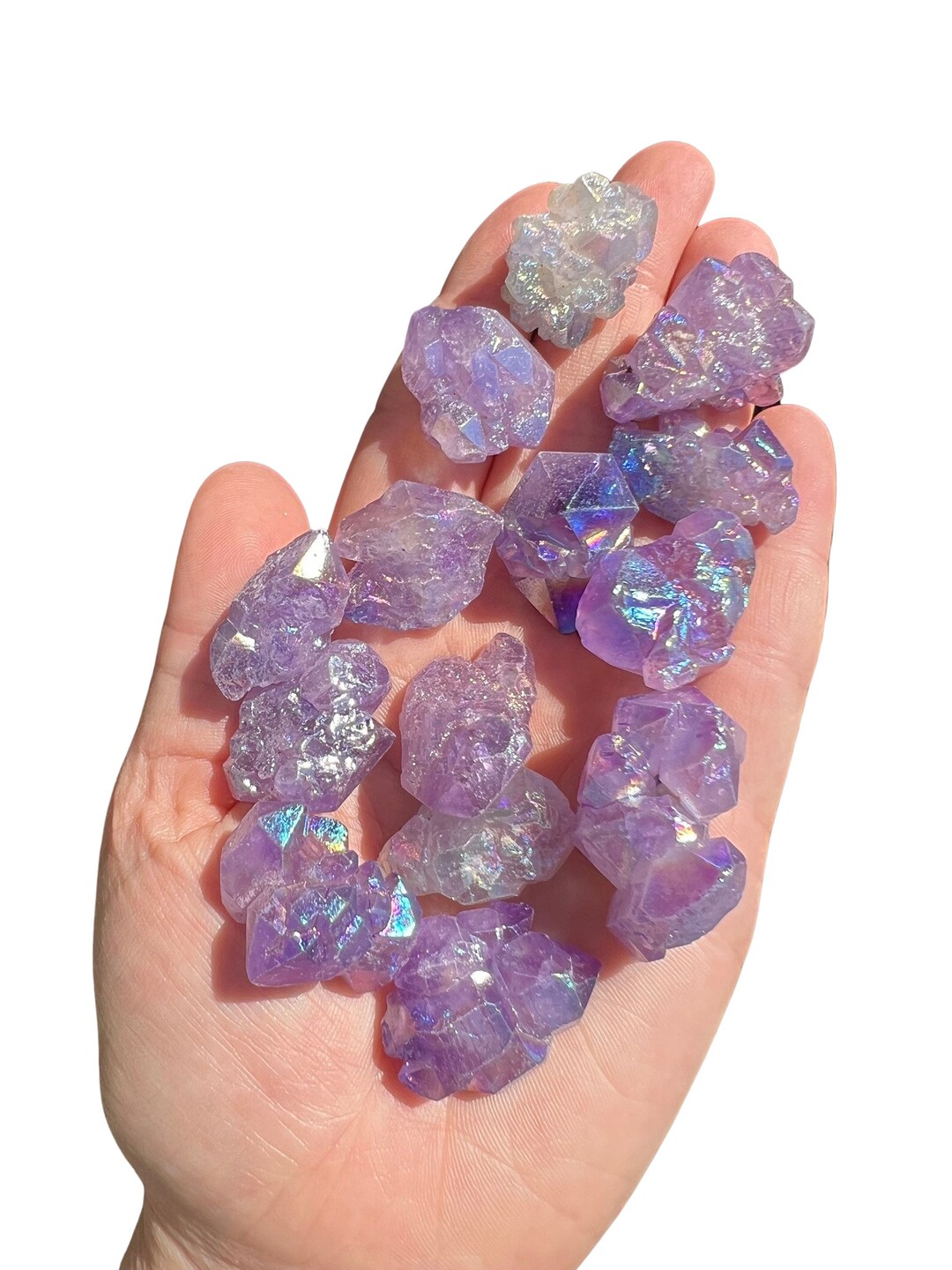 Angel Aura Amethyst Crystal Cluster (0" - 1.25") Mini Angel Aura Stone ...