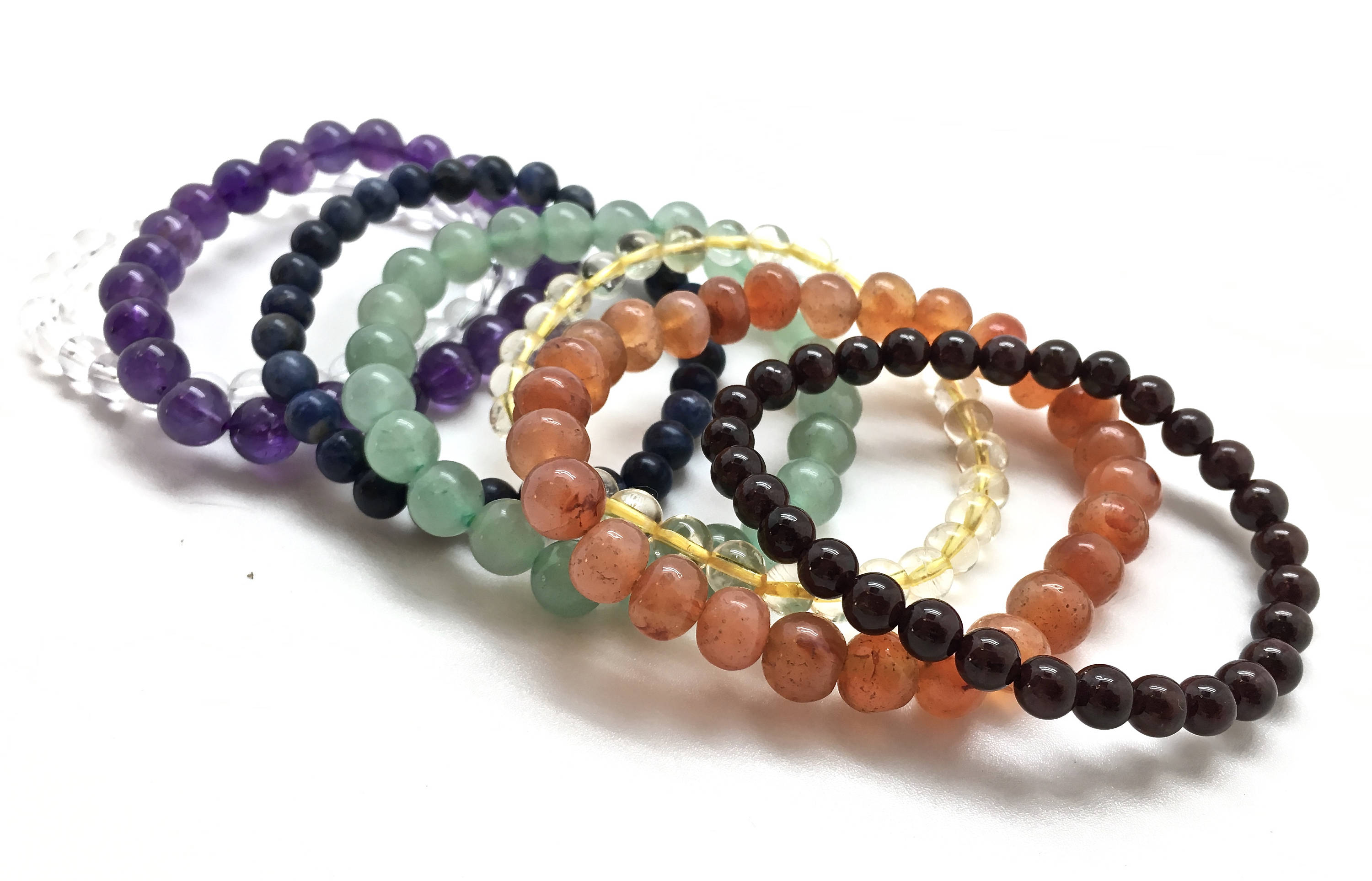 7 chakra bracelet set elastic bracelets seven chakra | Etsy