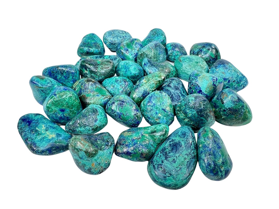 Azurite Malachite Tumbled Stone - Grade A - Multiple Sizes Available ...