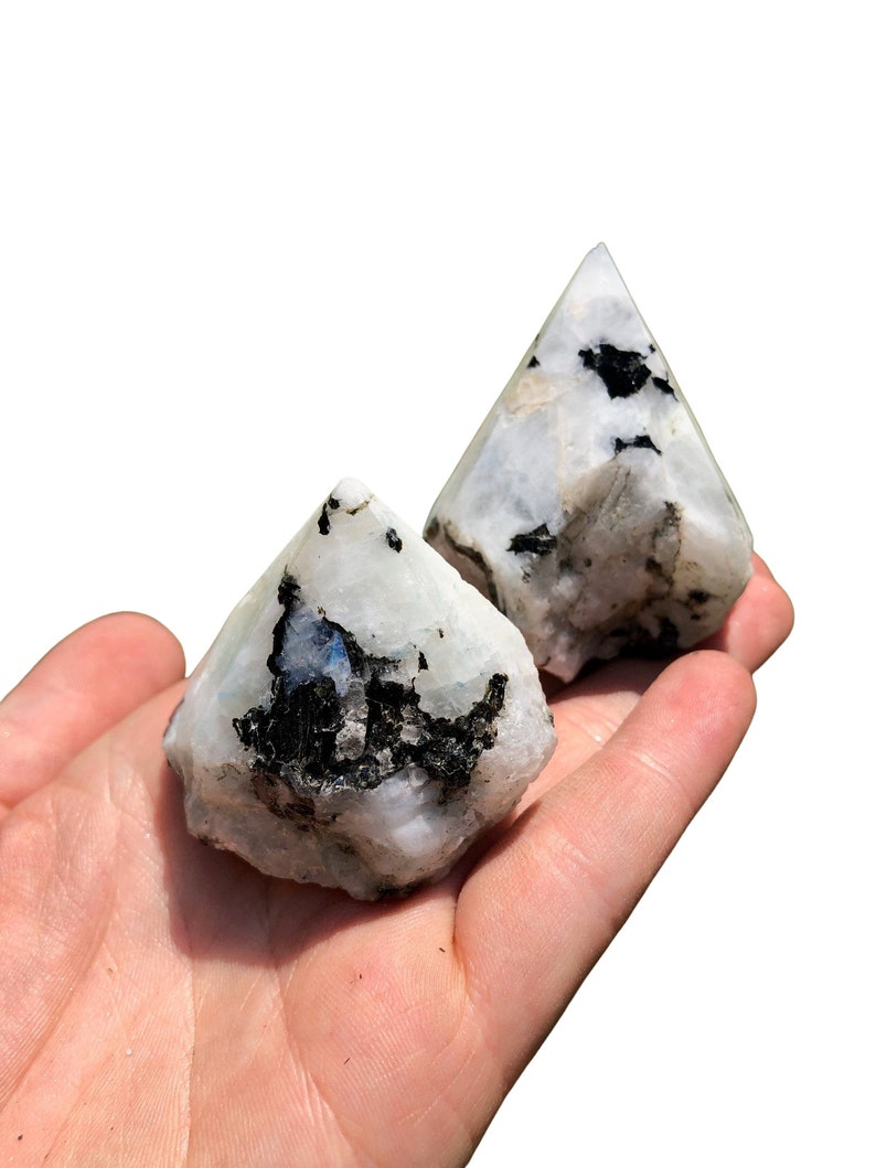 Rainbow Moonstone Point standing Moonstone Crystal Point | Etsy