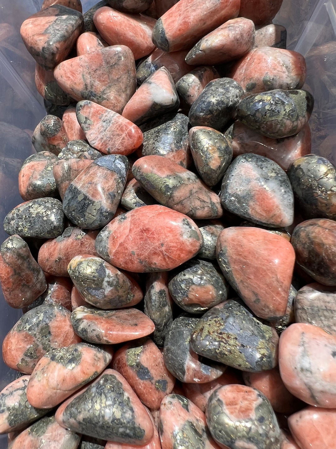 Triplite Wagnerite Pyrite Tumbled Stone - A Grade - Rare - Multiple ...