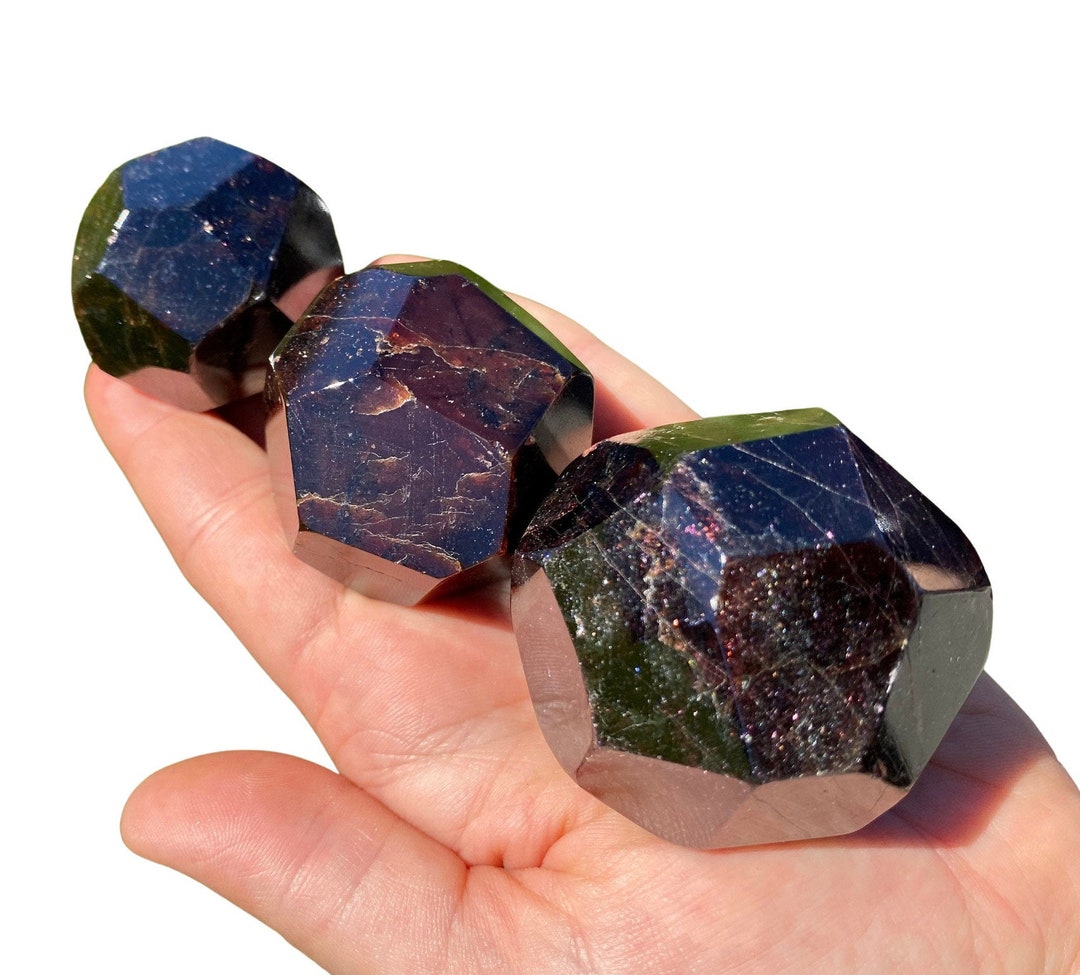 Garnet Stone 1.5 2.25 Polished Garnet Stone Faceted Garnet Crystal ...