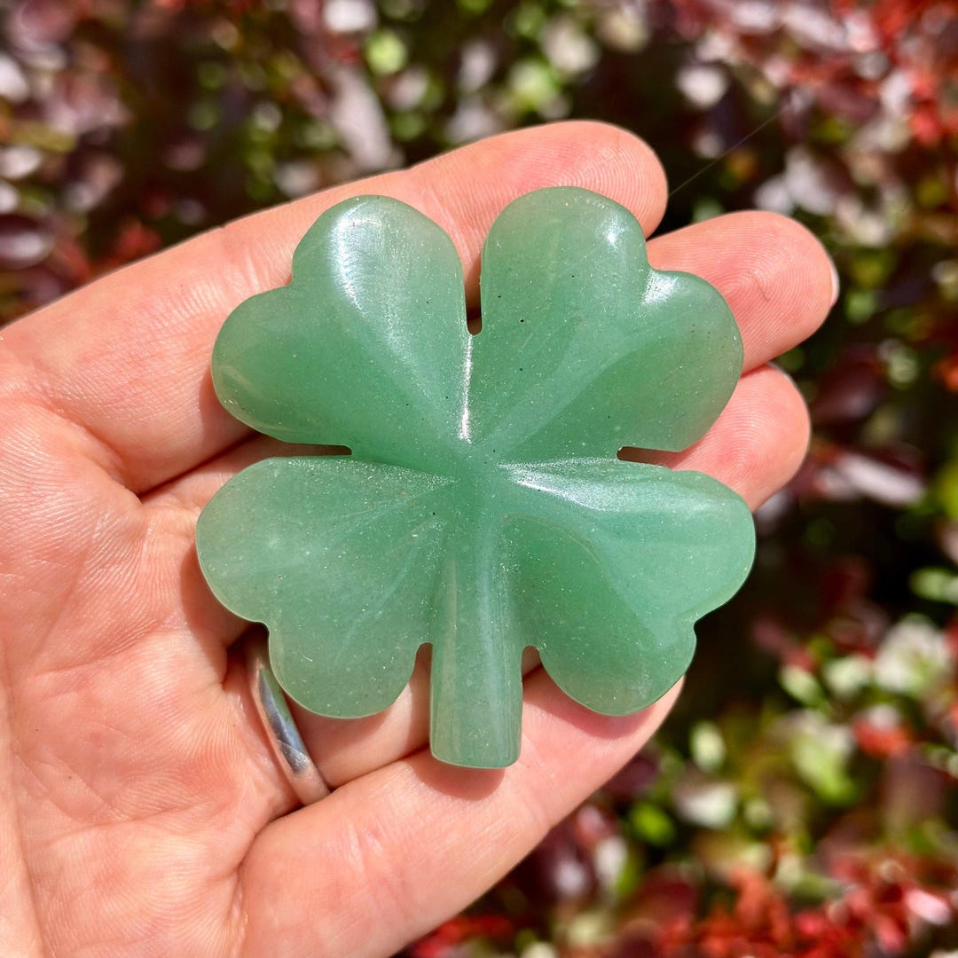Green Aventurine Four Leaf Clover - Carved Four Leaf Clover - Green ...