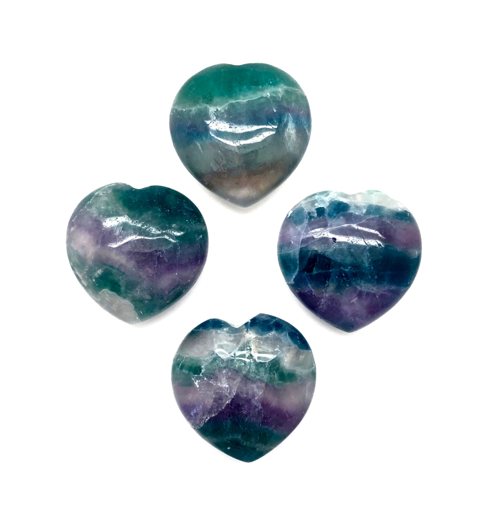 Fluorite Crystal Heart 1 1.75 rainbow fluorite | Etsy