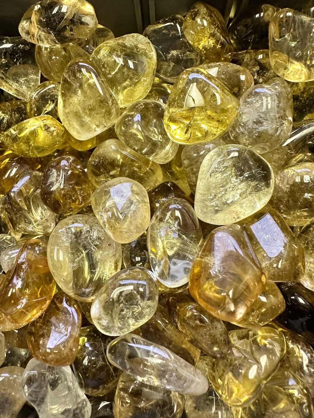Natural Citrine Tumbled Crystal - Grade A - Multiple Sizes Available - Tumbled Polished Citrine ...