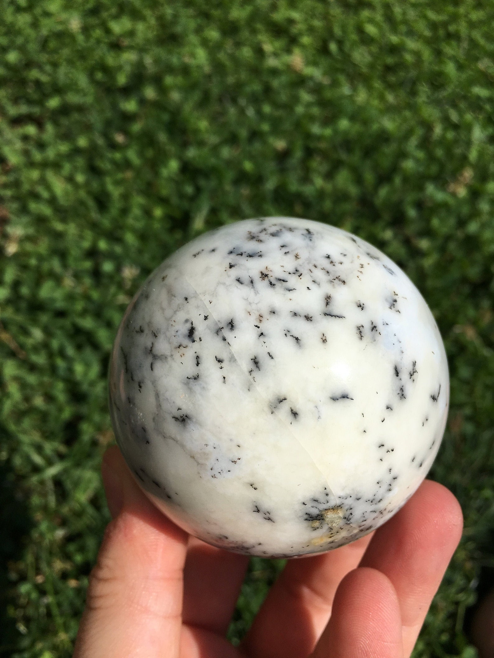 Dendritic Opal Stone Sphere - Polished Dendrite Opal Sphere - Crystal ...