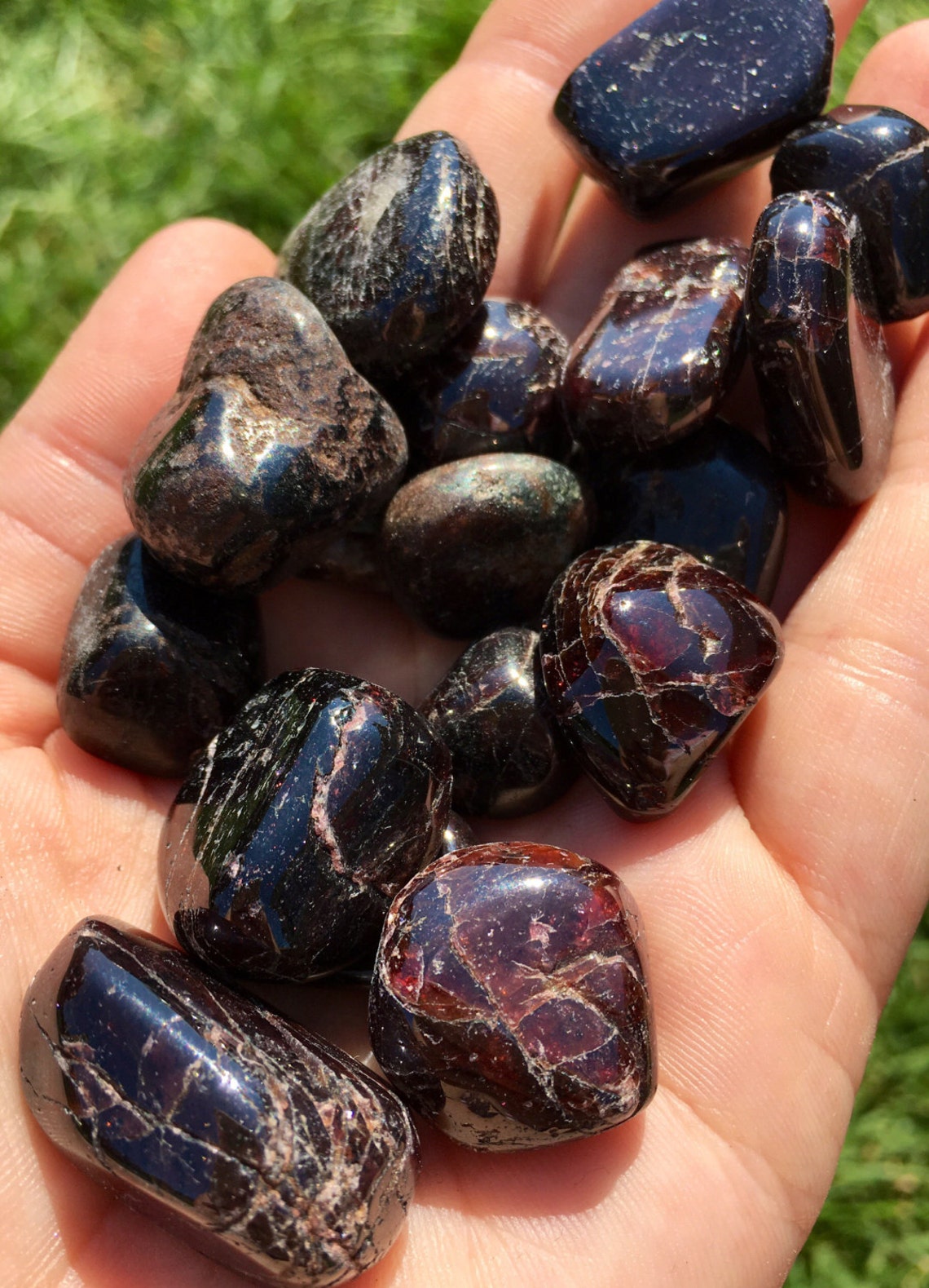 Garnet stone Red Garnet Tumbled Stones Raw Garnet Crystal | Etsy