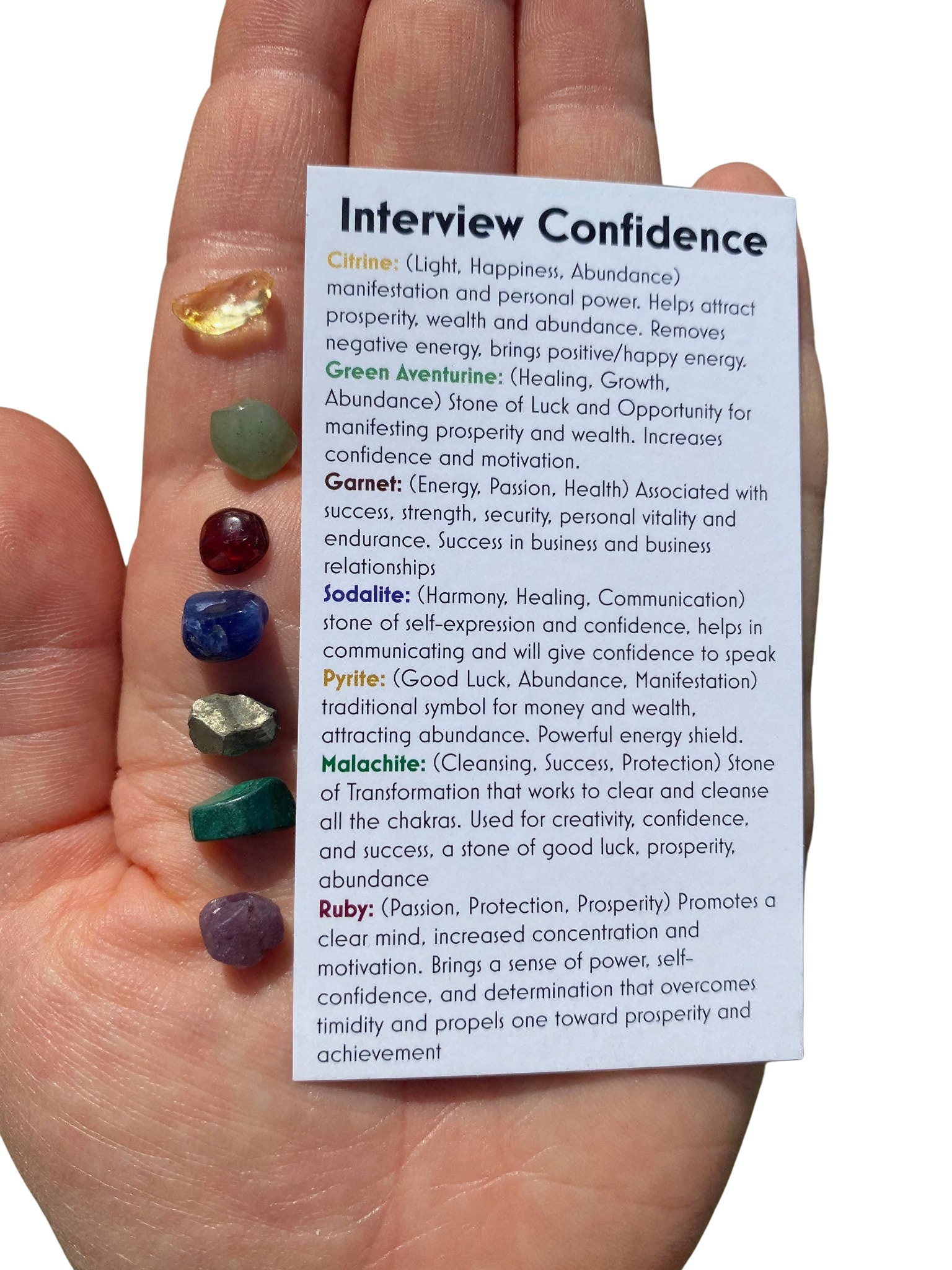 Interview Confidence Stone Chip Set Job Success Citrine - Etsy