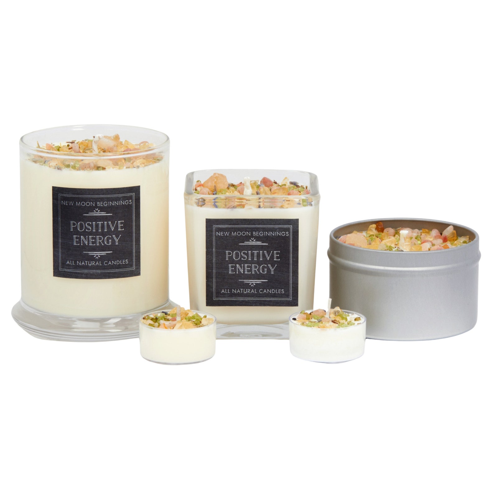 Positive Energy Candles Crystal & Herb Candles - Etsy